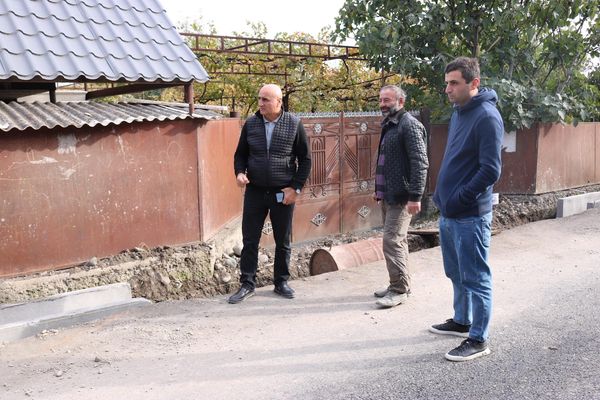 ქარელის სოფელ ძლევიჯვარში მიმდინარე ინფრასტრუქტურული სამუშაოები